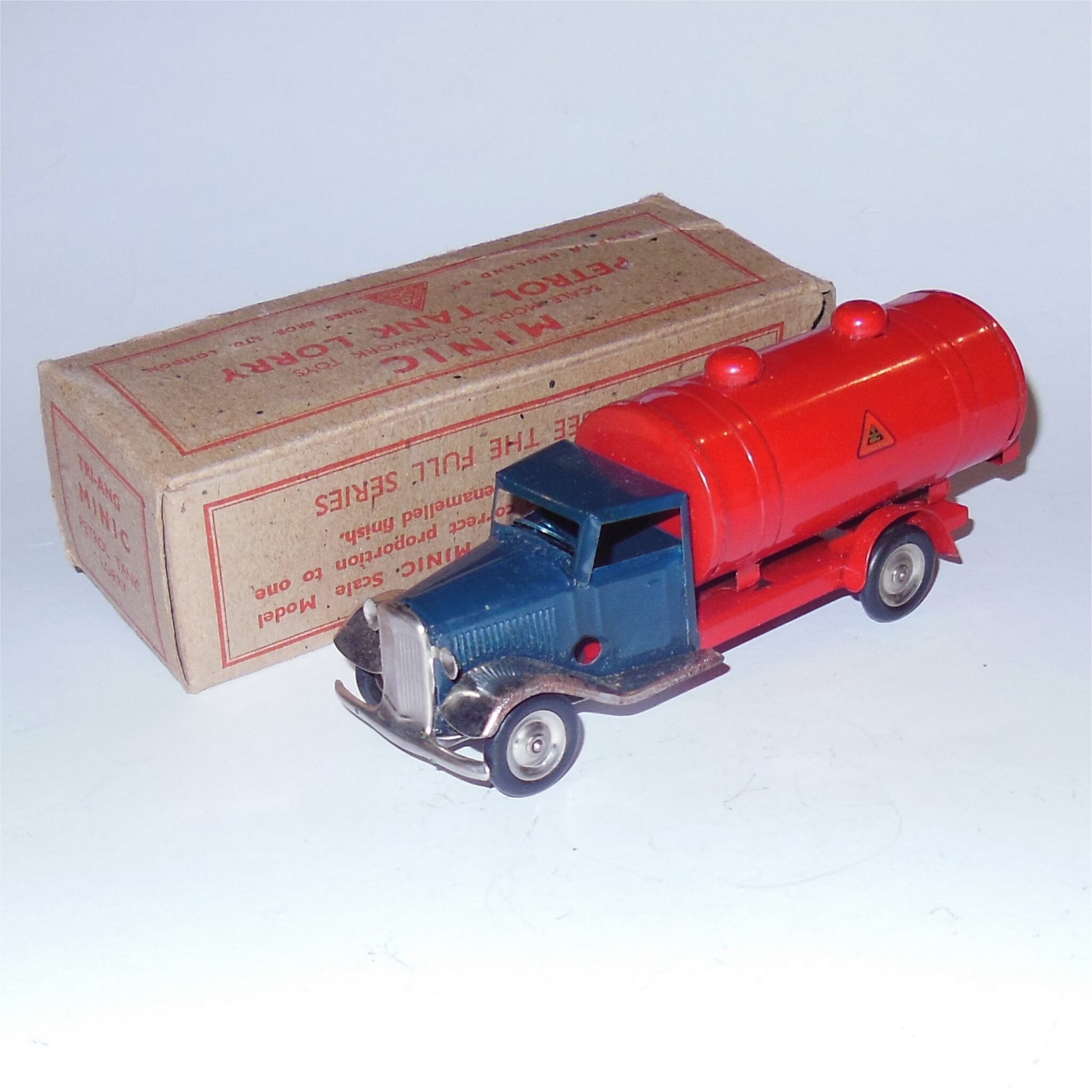 Triang Minic 15M Clockwork Petrol Tank Lorry with Box - Antique Toy World