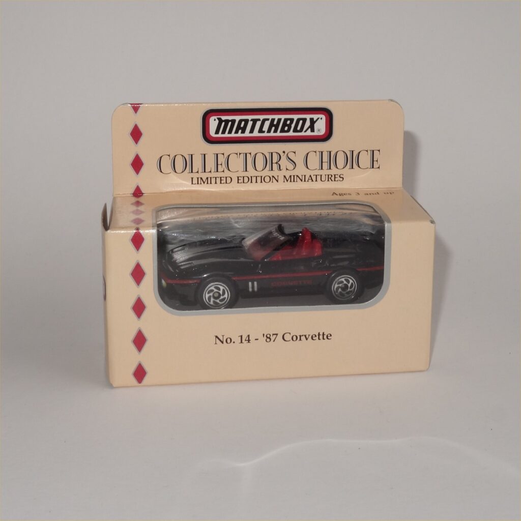 Matchbox Collectors Choice No 14 1987 Chevrolet Corvette Open Top Black ...