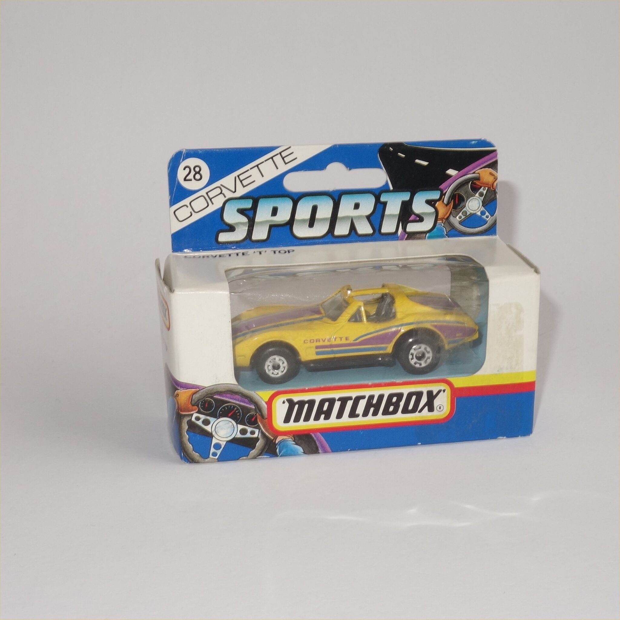 Matchbox Issued 1991 No #28 Chevrolet Corvette T Top Yellow - Antique ...