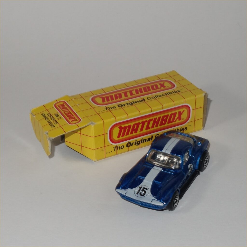 Matchbox #MB2 Chevrolet Corvette Grand Sport Blue - Antique Toy World