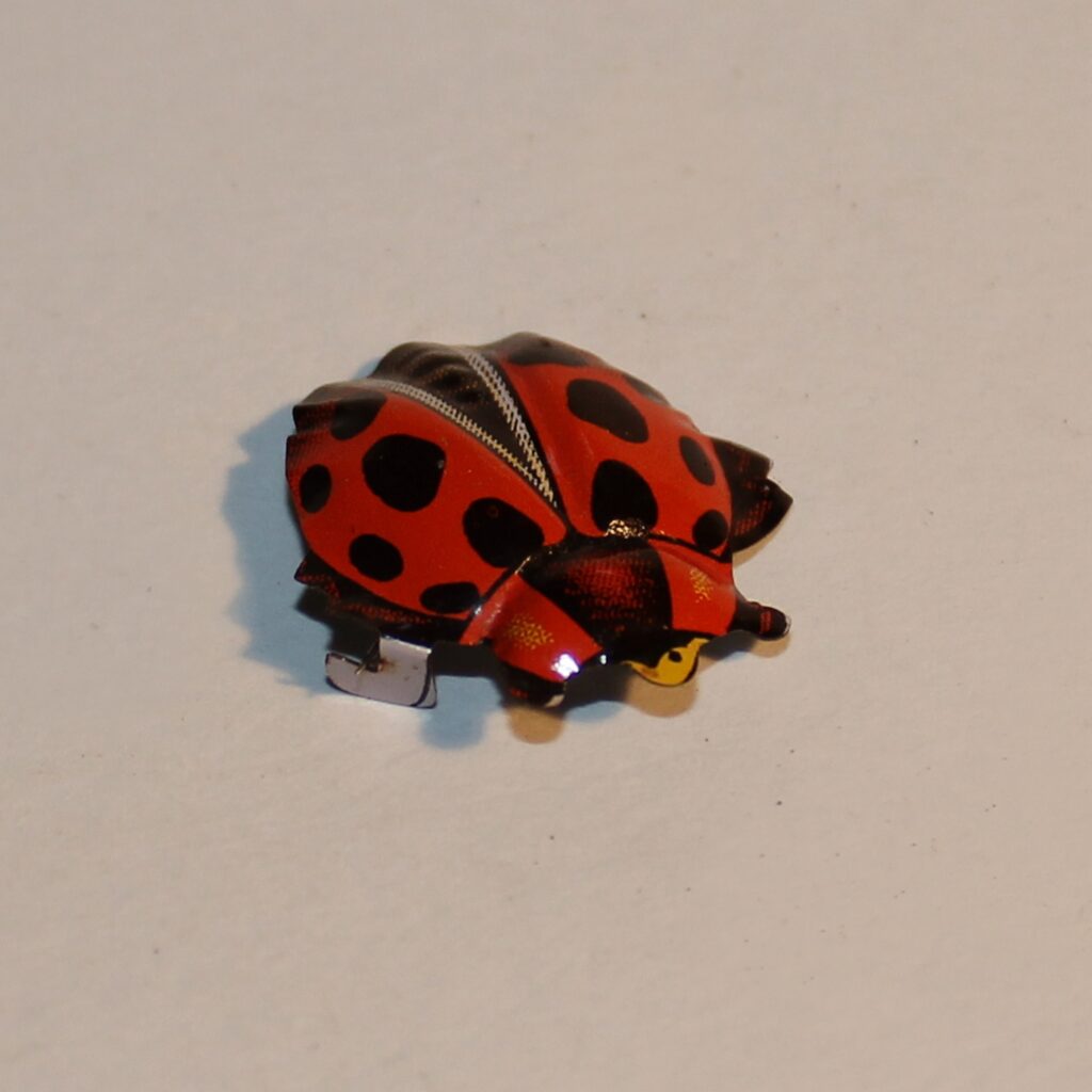 Vintage Japan Tin Lapel Pin Badge Party Favour Show Bag Red Lady Bird ...